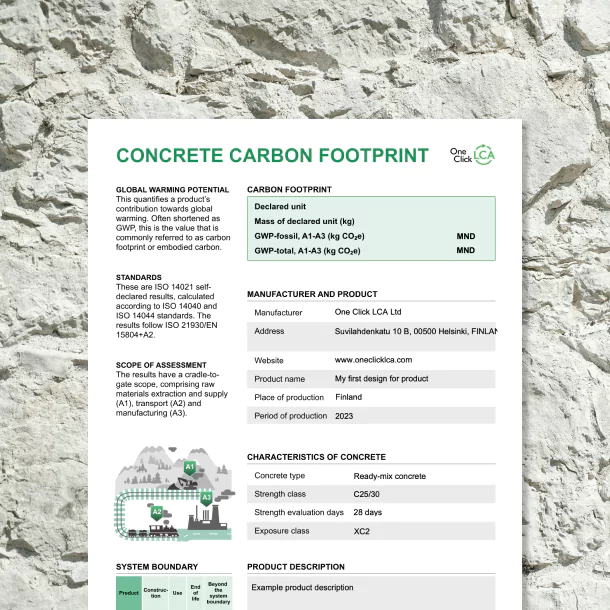 Concrete EPD Generator | One Click LCA